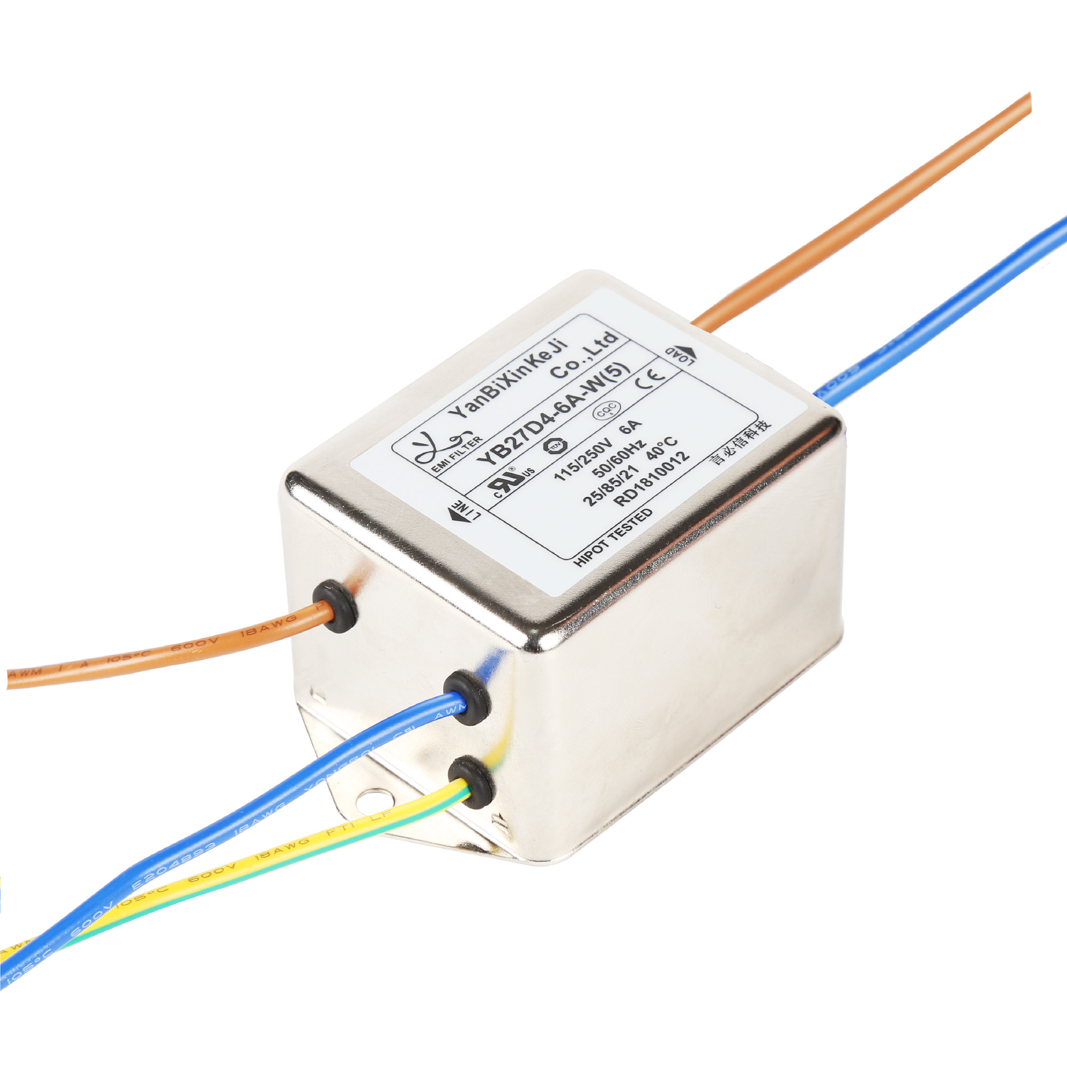 4A 6A 10A Power Line Filter Low Pass EMI For Household Appliances