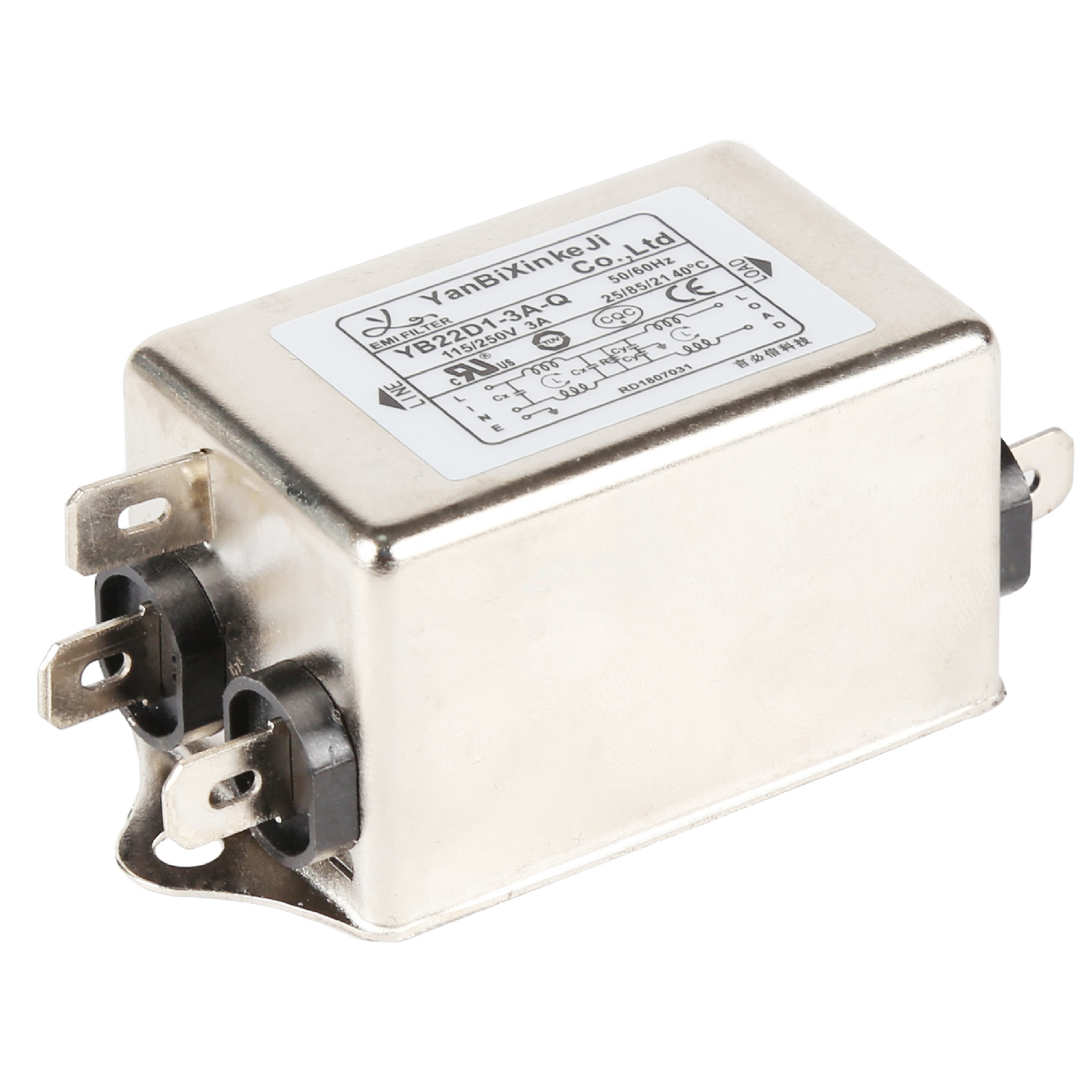 YB-D Series Low Pass EMI Filter Metal Cover EMC Power Filters