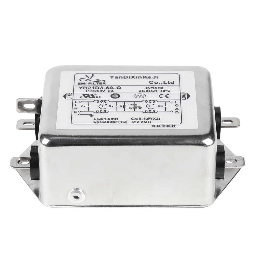 YB21D3-6A-Q Power Line Filter High Efficiency Two-stage Single Phase ...