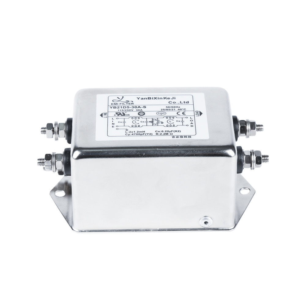 YB21D5 Dual-stage EMI Filter 30A M4 Screw Output Filter Single Phase Filter
