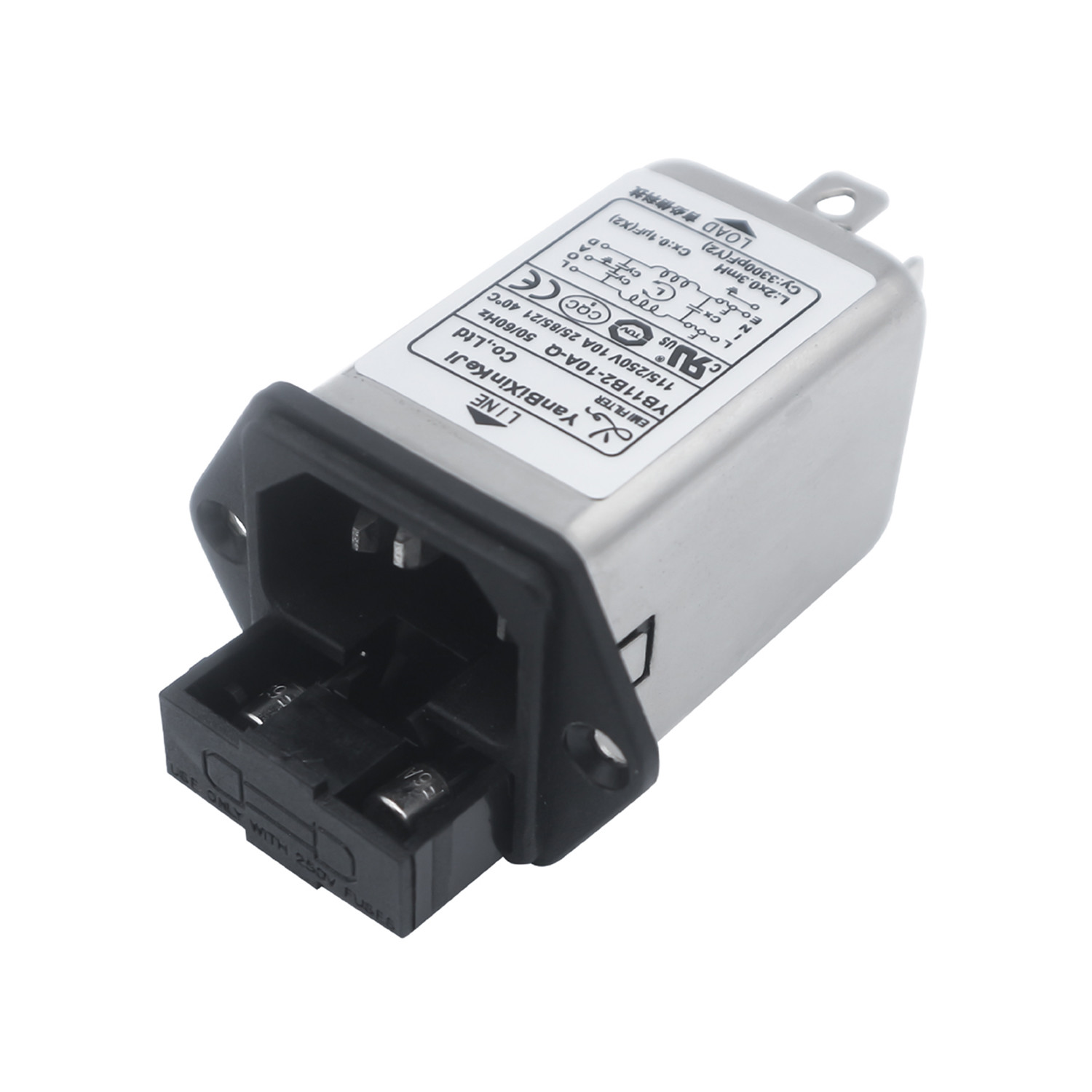 OEM IEC Inlet Filter With Fuse Single Phase Noise Filter For Medical ...