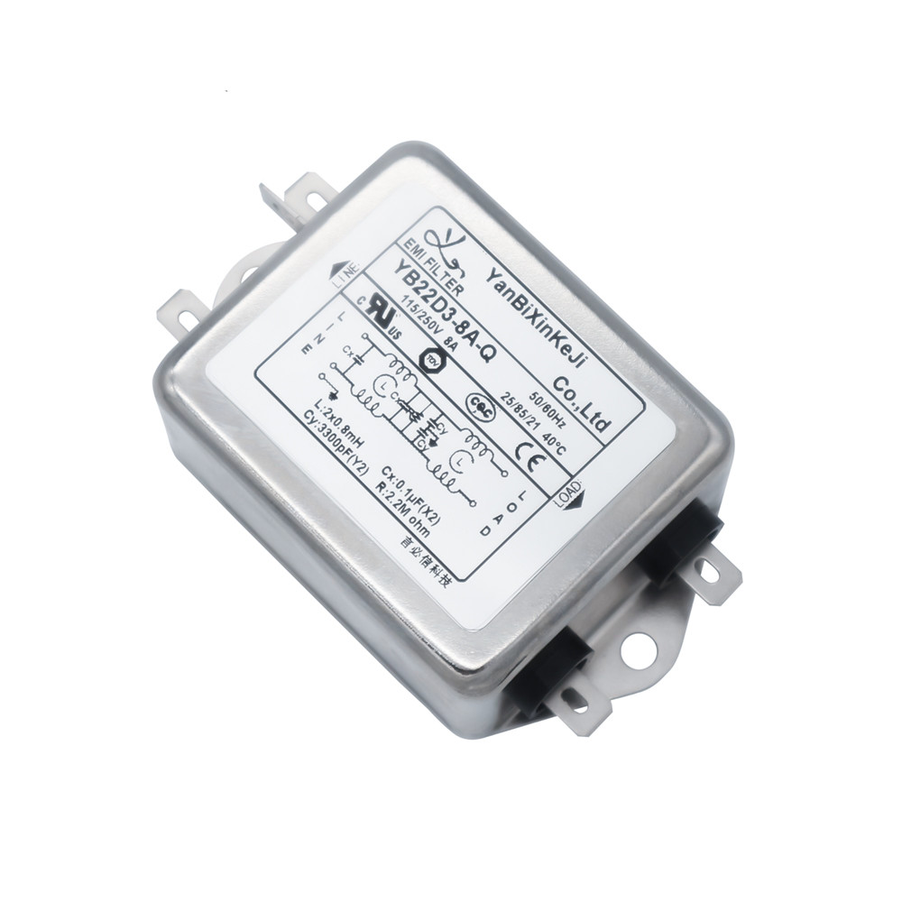 8A 220V EMI Filter High Performance Dual-Stage Single Phase Filter For ...