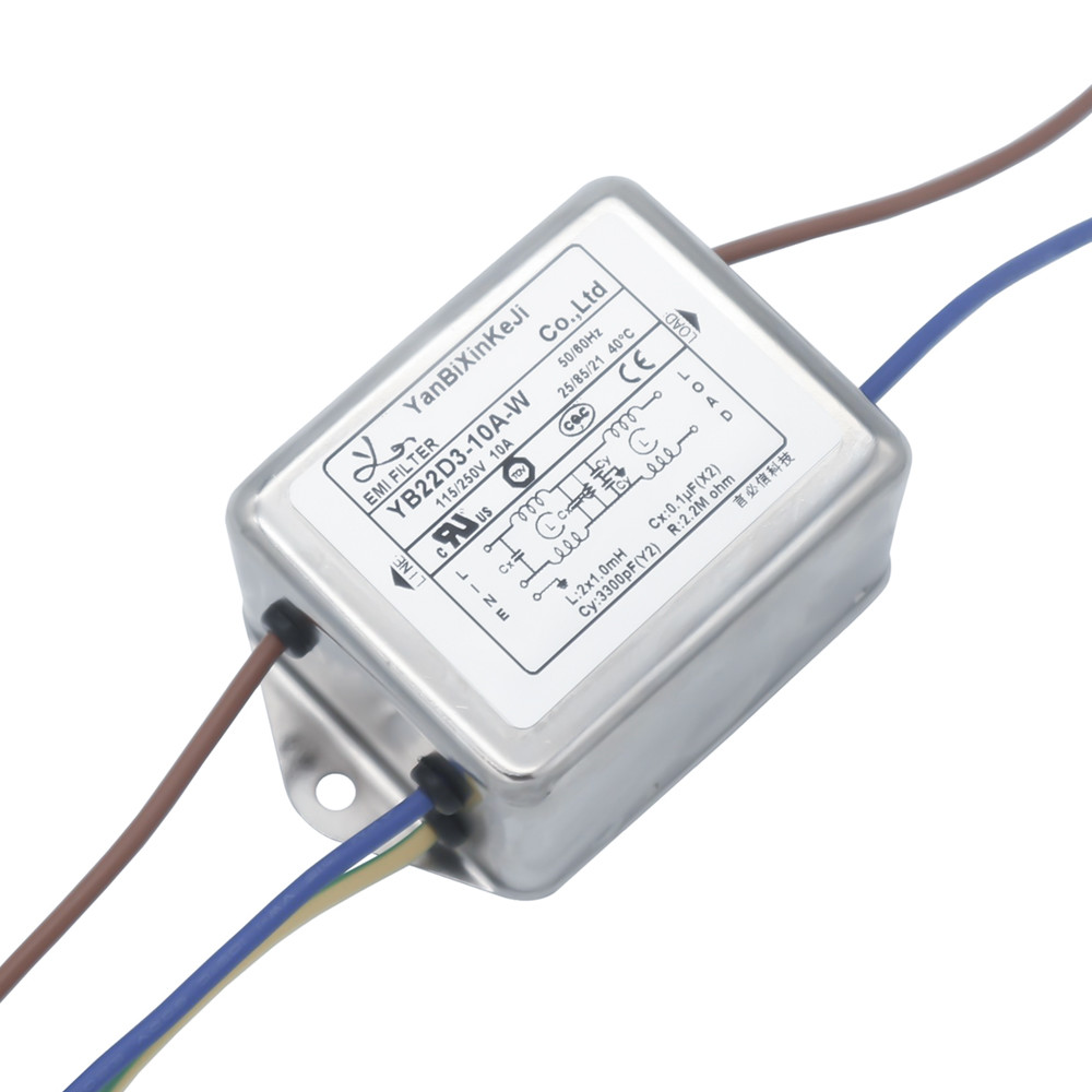 Wire Connection EMI Power Filter YB-D2 10A Ehanced Single Phase Filter ...
