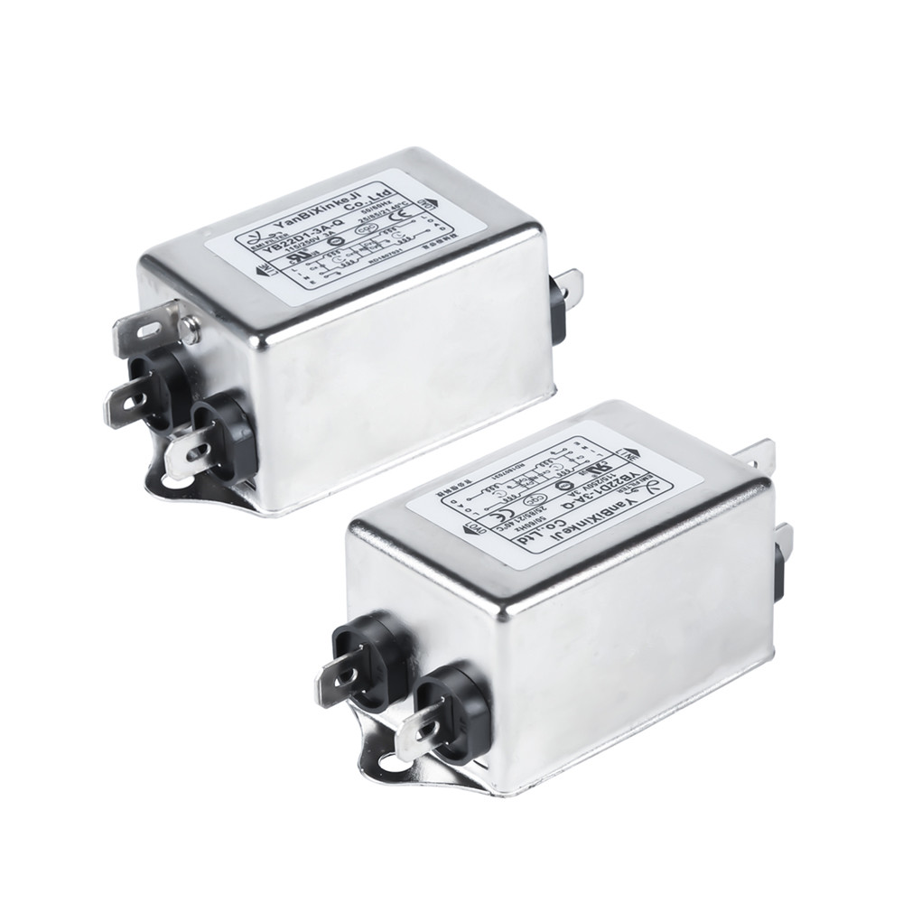 Single Phase Power Line EMI Noise Filter 115/250VAC Oprating Frequency ...