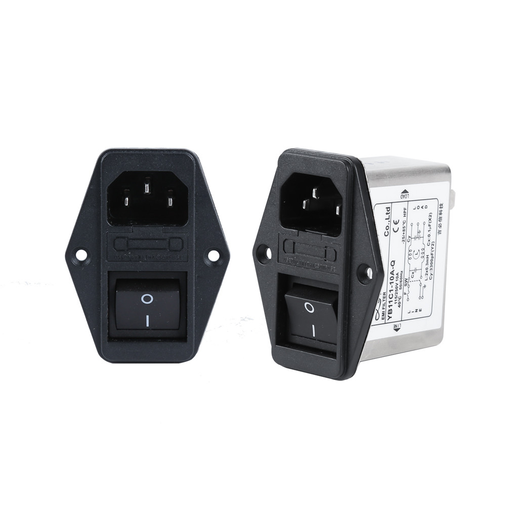 YB11C1-10A-Q Power Entry Module Filter 250VAC 10A Plug In EMI Filter