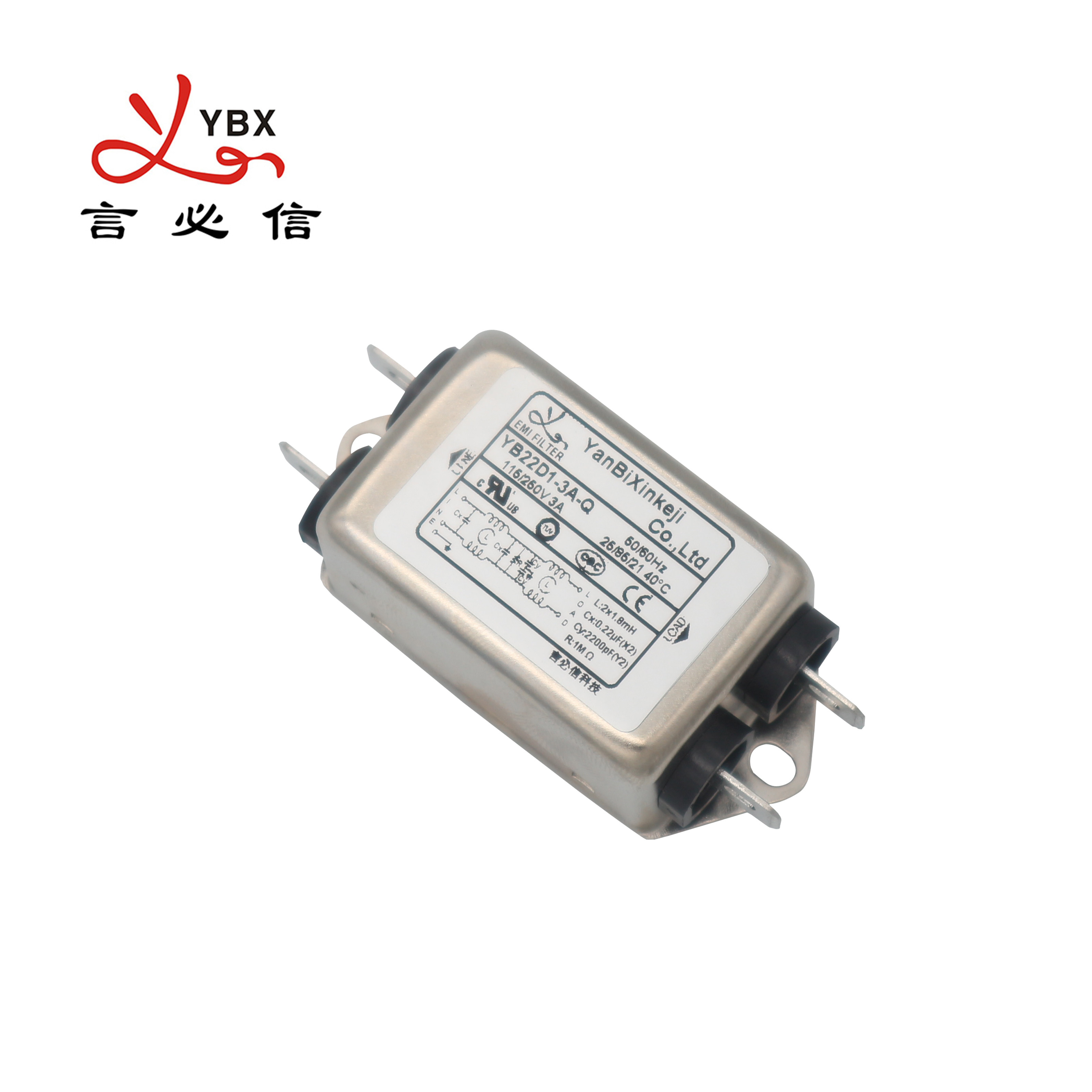 YB22D1 Single Phase EMI Filters Low Pass EMI Filter For Electronic ...