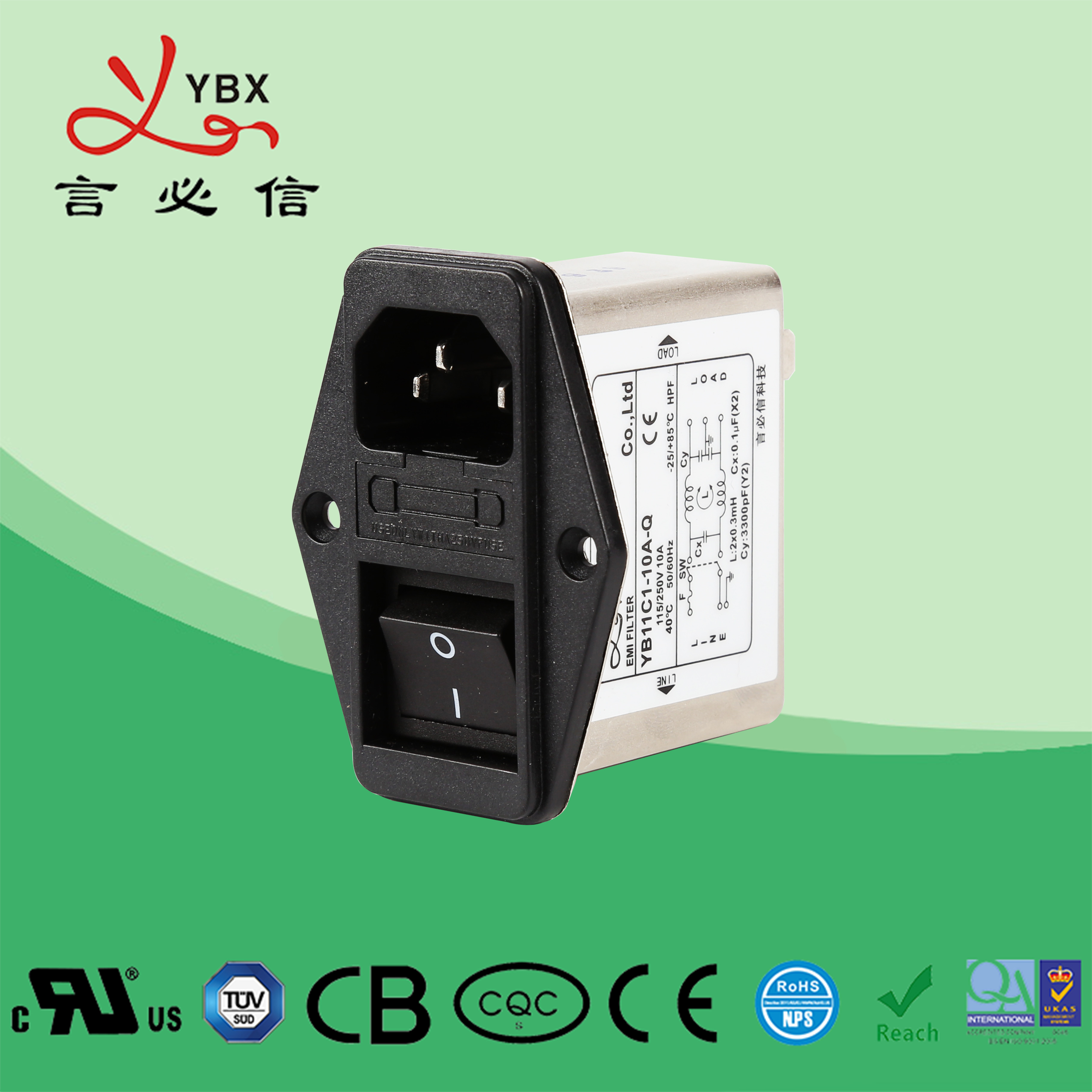 AC Socket Line Noise EMI EMC Filter 2 Fuse Inlet 1-10A 5x20mm Long Lifespan