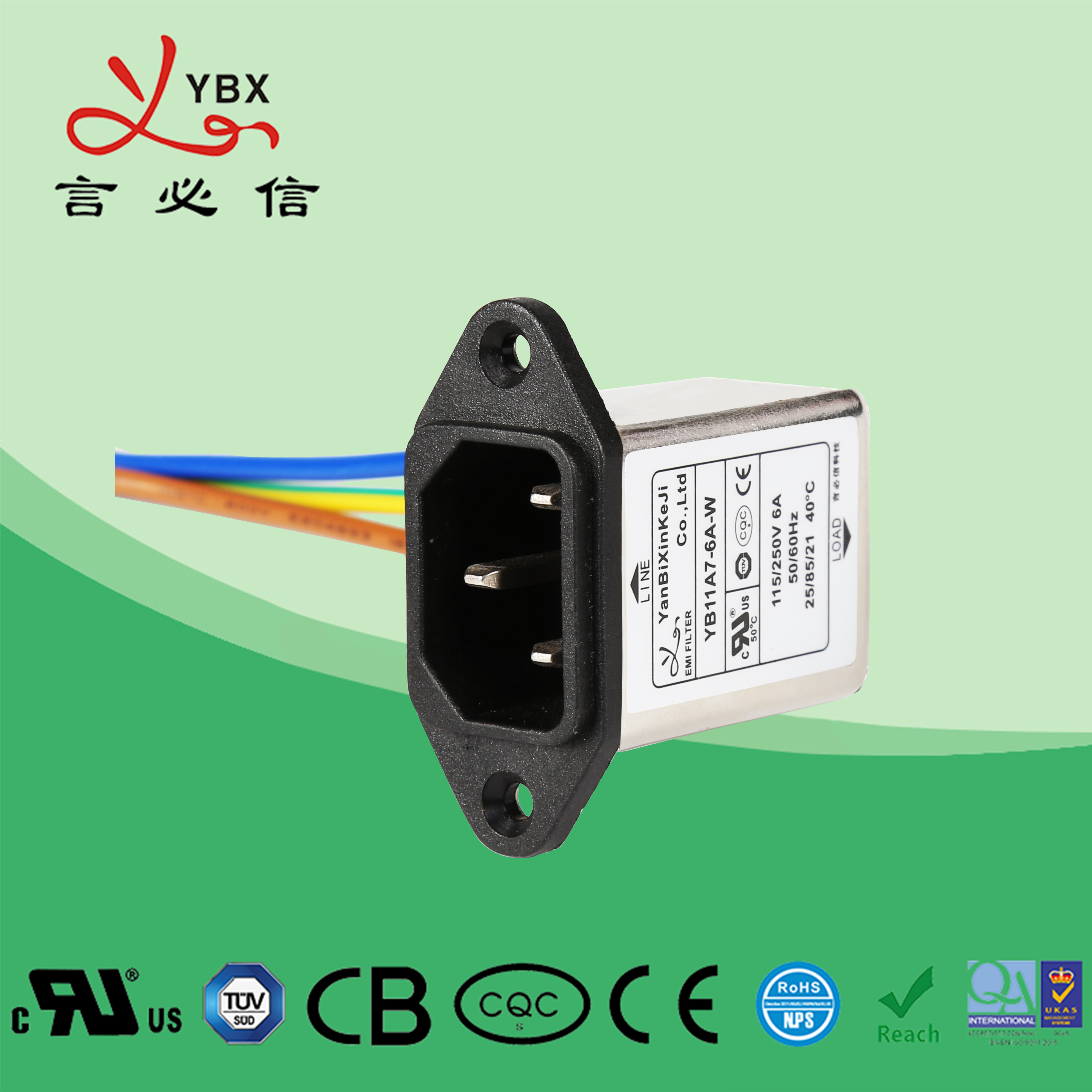 Yanbixin Washing Machine Inline EMI Filter , EMI EMC Noise Filter OEM ...