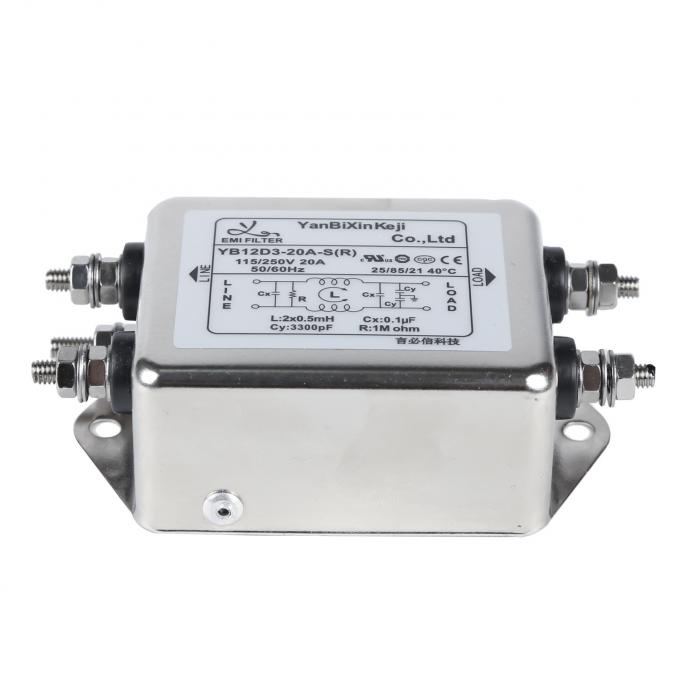 20A M4 Screw Single Phase Filter One-Stage Emi Power Line Filter YB12D3 ...