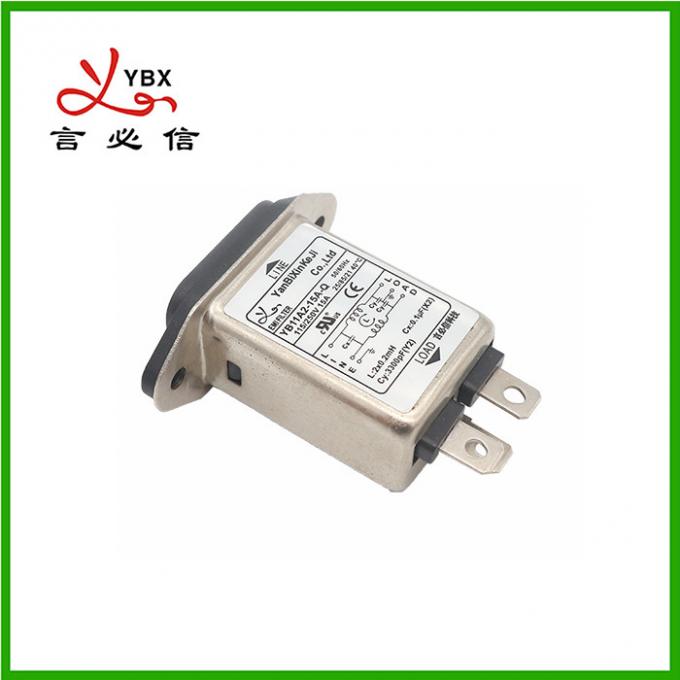 Iec Socket Single Phase Emi Filter 15a Rated Currrent For Medical Equipment